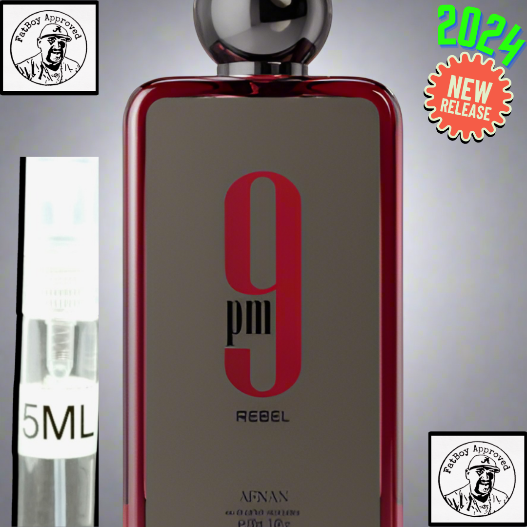 Afnan 9pm REBEL 5ML DECANTS – FatBoy Fragrance